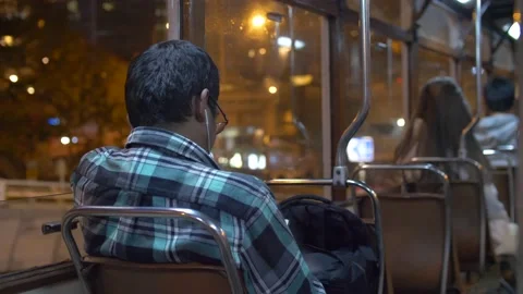 Bus Night Window Stock Footage ~ Royalty Free Stock Videos | Pond5