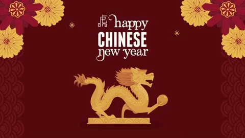 chinese new year animation with dragon | Stock Video | Pond5
