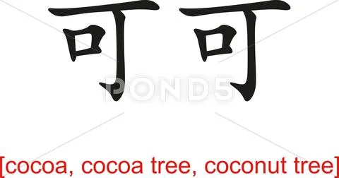 Chinese Sign for cocoa, cocoa tree, coconut tree: Royalty Free #39861002
