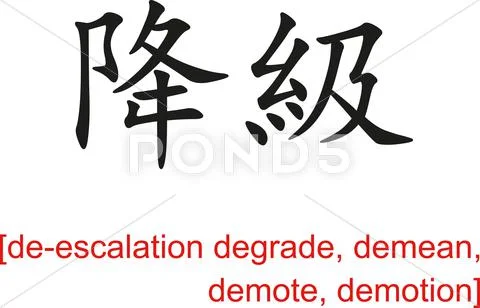 Chinese Sign for de-escalation degrade, demean, demote, demotion ...