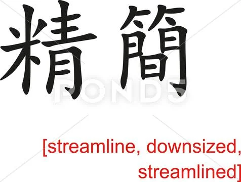 Chinese Sign for streamline, downsized, streamlined: Graphic #40298025