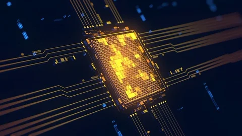 Chip or processor activation animation. ... | Stock Video | Pond5