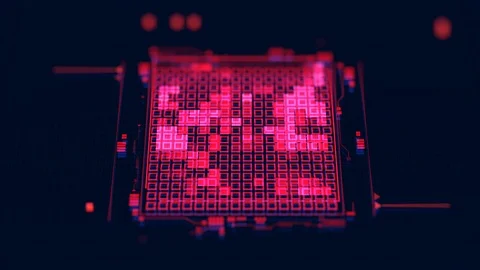Chip or processor activation animation. ... | Stock Video | Pond5