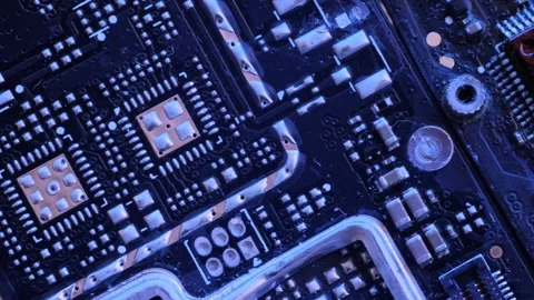 Chips and micro circuits background, cir... | Stock Video | Pond5