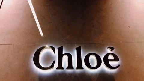 Chloe logo displayed at boutique storefr... | Stock Video | Pond5