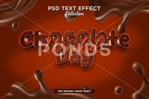 PSD Template: Choco day psd text template #280812613