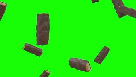Chocolate bars Falling on 4K Green Scree... | Stock Video | Pond5