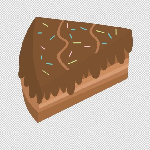 Chocolate Cake Cartoon Animation in Tran... | Stock Video | Pond5