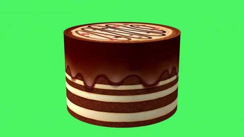 Chocolate Cake Rotating Green Screen | Stock Video | Pond5