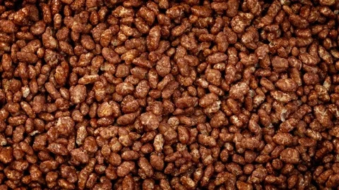 Chocolate Rice Puff Cereal Rotating | Stock Video | Pond5
