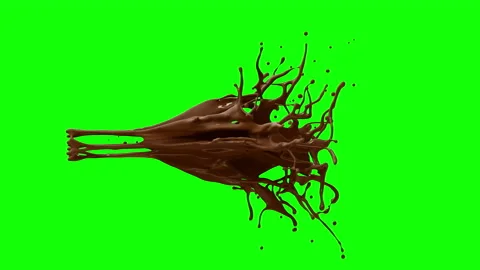 Chocolate splash on a green screen | Stock Video | Pond5