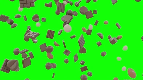 Chocolates Falling on Green Screen With ... | Stock Video | Pond5