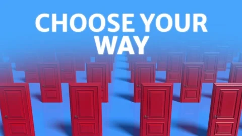 Choose your way. Rows of red wooden clos... | Stock Video | Pond5