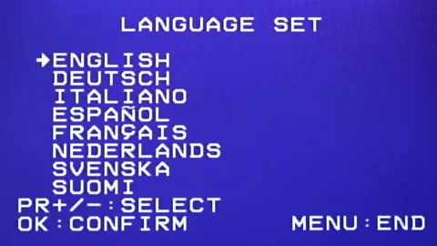 Choosing the language on a VCR VHS playe... | Stock Video | Pond5