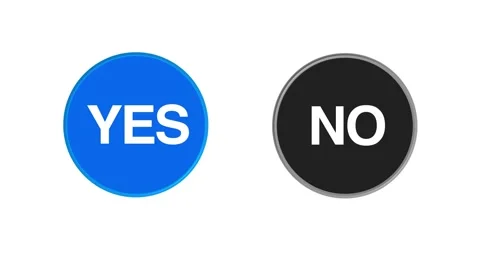 Choosing Yes and No Button Click Animati... | Stock Video | Pond5