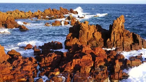 Choppy Waves at sunset, Estérel Massif,... | Stock Video | Pond5