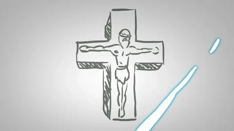 Christ on Cross - Hand drawn - Animation... | Stock Video | Pond5