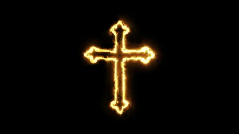 Christian Cross burning on fire. Motion ... | Stock Video | Pond5
