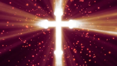 Christian cross with light rays | Stock Video | Pond5
