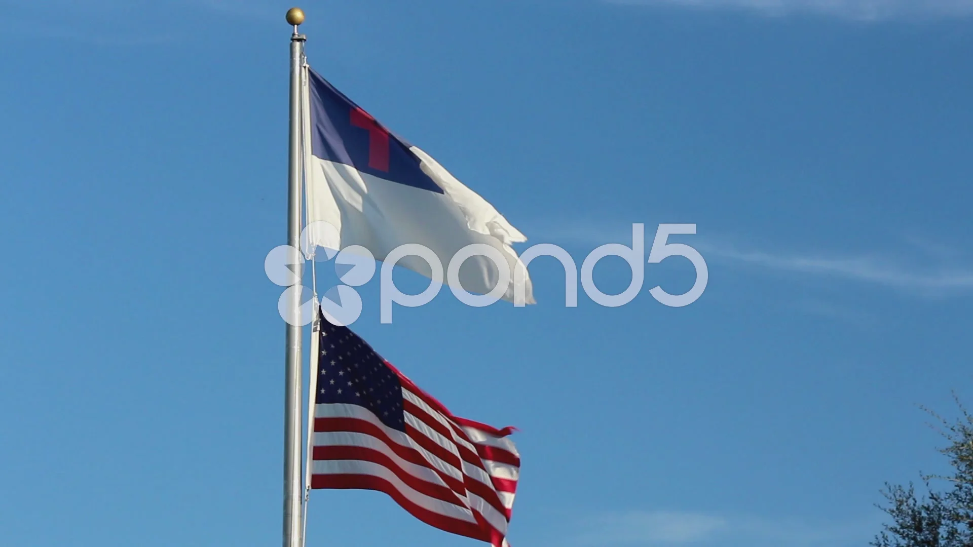 Christian Flag And American Flag