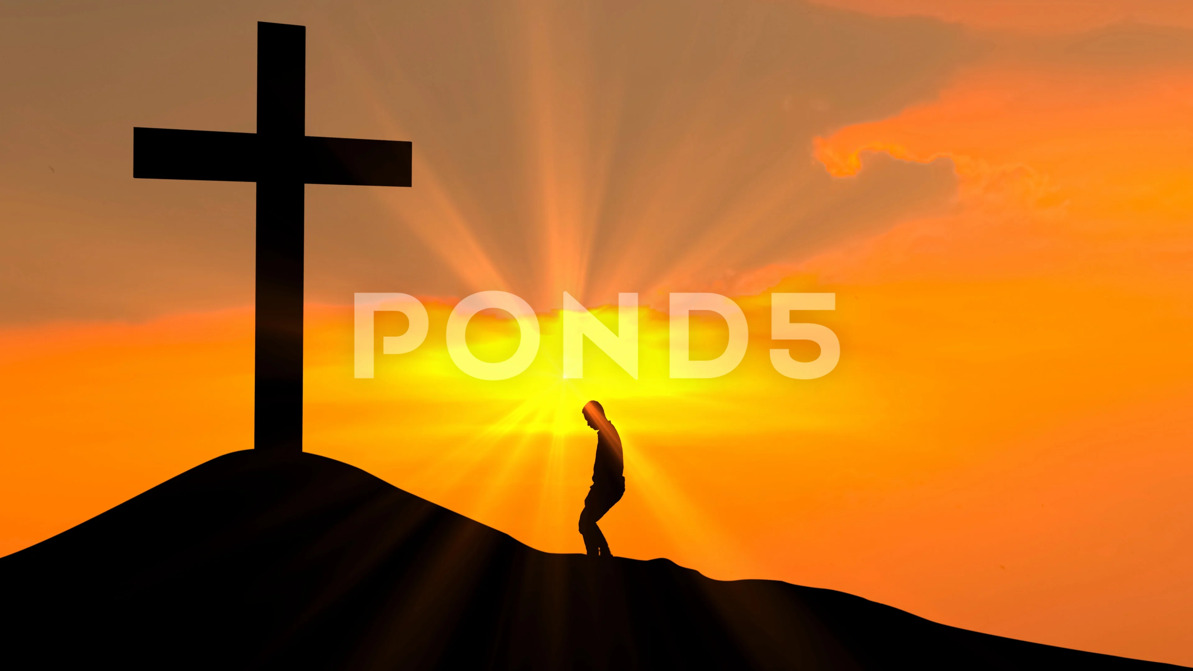Man Praying At Cross Men's Daily Devotional