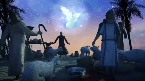 Christmas Angel announced to the shepher... | Stock Video | Pond5