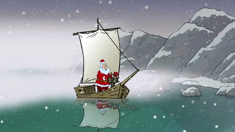 Christmas animated card Santa Claus with... | Stock Video | Pond5