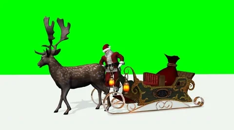 Santa Sleigh Green Screen Stock Video Footage | Royalty Free Santa ...