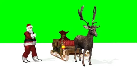 Santa Sleigh Green Screen Stock Video Footage | Royalty Free Santa ...
