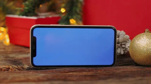 Christmas background red gift box tablet... | Stock Video | Pond5