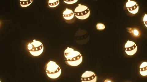 Christmas ball shape light overlay on bl... | Stock Video | Pond5