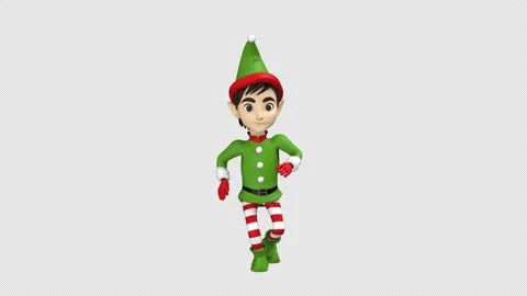 Christmas elf dance - 3d render looped w... | Stock Video | Pond5