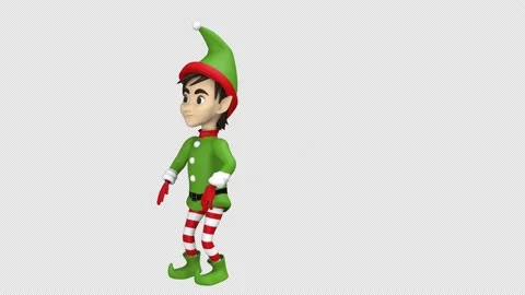 Christmas elf dance - 3d render looped w... | Stock Video | Pond5