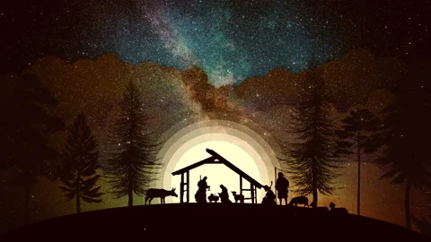 Christmas Nativity Scene animation with ... | Stock Video | Pond5