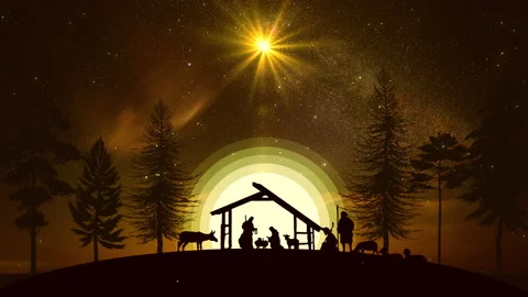 Christmas Nativity Scene animation with ... | Stock Video | Pond5