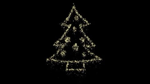 Christmas Particles - Tree - Alpha Chann... | Stock Video | Pond5