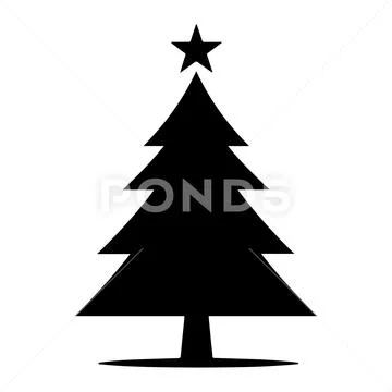 Christmas Pir tree silhouette vector on transparent background: Graphic ...