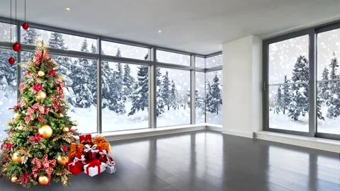 Christmas set Tv Virtual Studio Green Sc... | Stock Video | Pond5