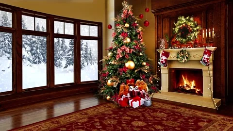 Christmas set Tv Virtual Studio Green Sc... | Stock Video | Pond5