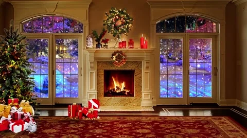 Christmas set Tv Virtual Studio Green Sc... | Stock Video | Pond5