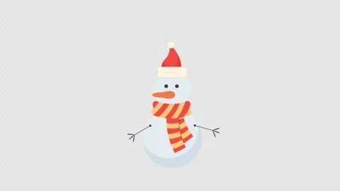 Christmas snowman waving 2D character an... | Stock Video | Pond5