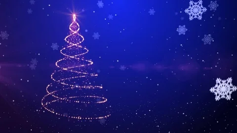 Christmas tree animation, winter snowing... | Stock Video | Pond5