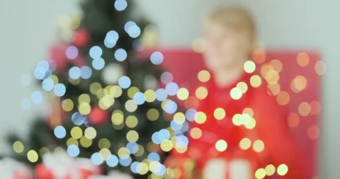 Christmas tree with flashing lights, abs... | Stock Video | Pond5