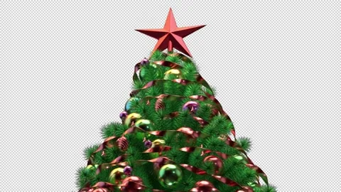 Christmas tree rotating - 3d render loop... | Stock Video | Pond5
