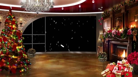 Christmas TV Studio Set 03 - Virtual Gre... | Stock Video | Pond5
