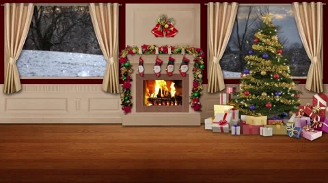 Christmas TV Studio Set 05 - Virtual Gre... | Stock Video | Pond5