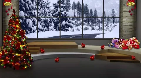 Christmas TV Studio Set 09 - Virtual Gre... | Stock Video | Pond5