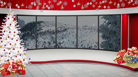 Christmas TV Studio Set 13 - Virtual Gre... | Stock Video | Pond5