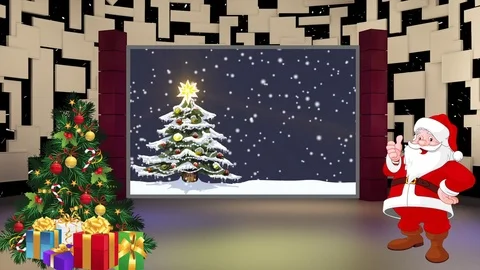Christmas TV Studio Set 18 - Virtual Gre... | Stock Video | Pond5