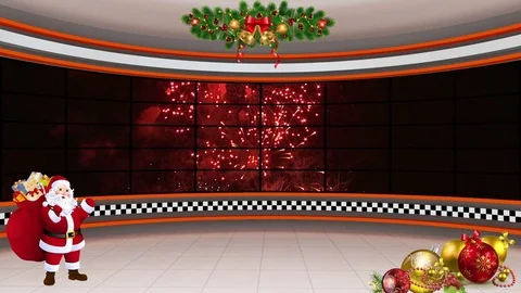 Christmas TV Studio Set 20 - Virtual Gre... | Stock Video | Pond5